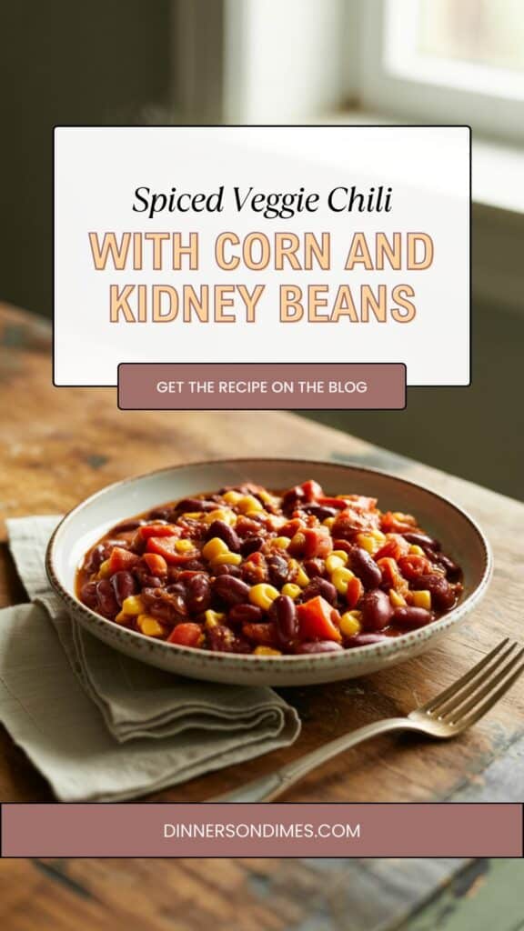 Cozy Veggie Chili with Kidney Beans and Corn - Dinners on Dimes